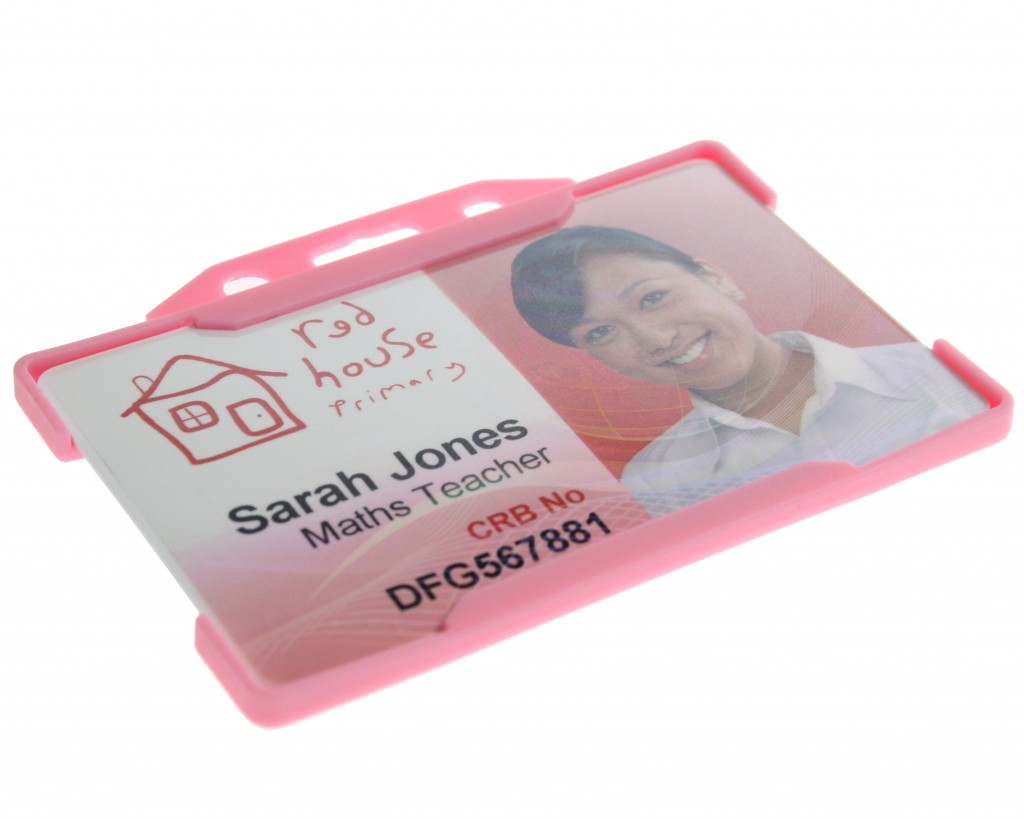 Pink Open Faced Biodegradable ID Card Holders - Landscape - Pack of 100 ...
