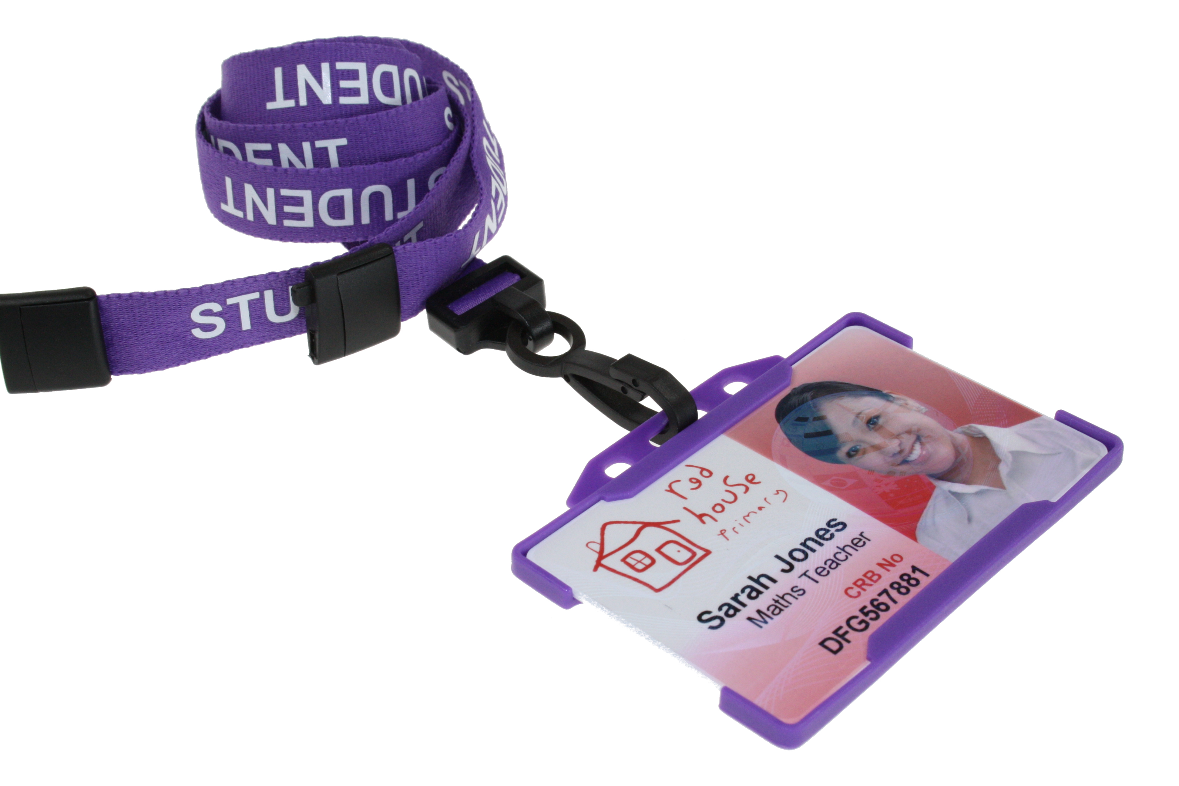 Purple Student Lanyards with Breakaway and Plastic J Clip - Pack of 25 ...
